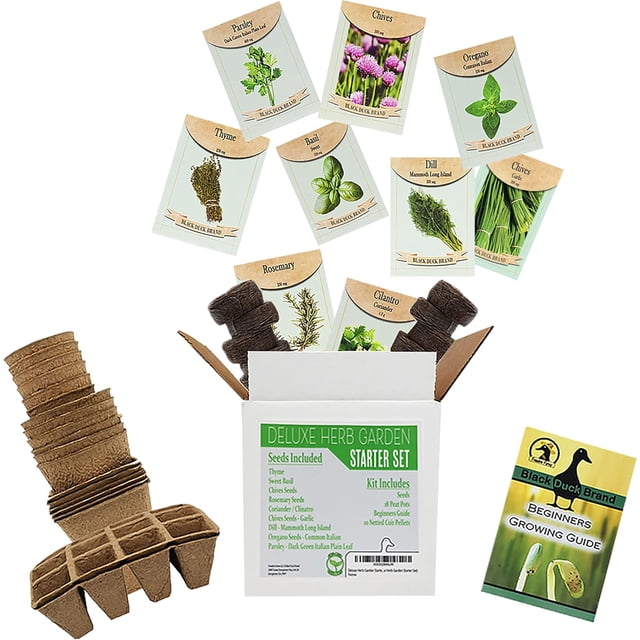 Deluxe Herb Garden Starter Kit - Includes: Seeds, Peat Pots, Netted ...