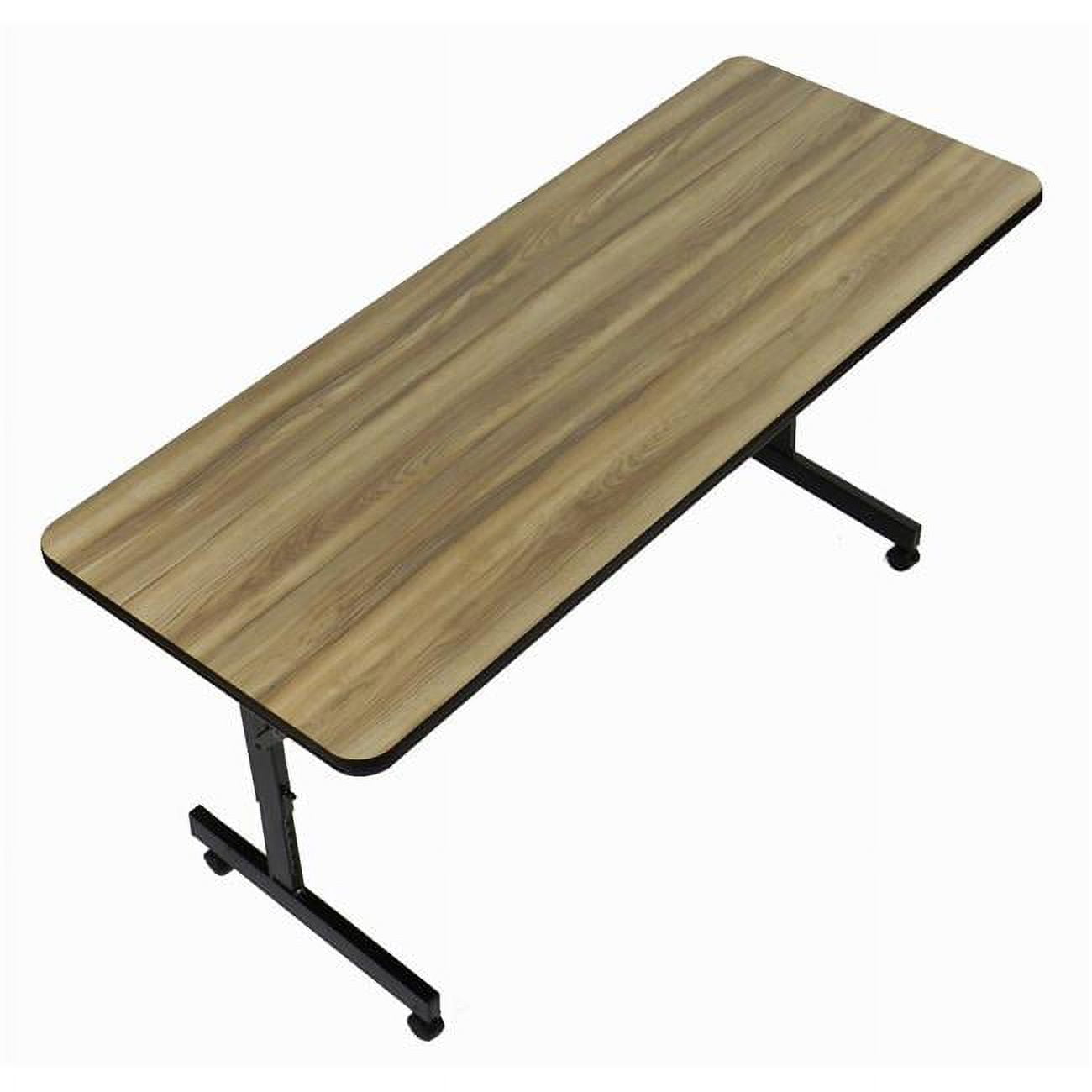 Deluxe High Pressure Rectangular Flip Top Tables, Colonial Hickory - 24 ...