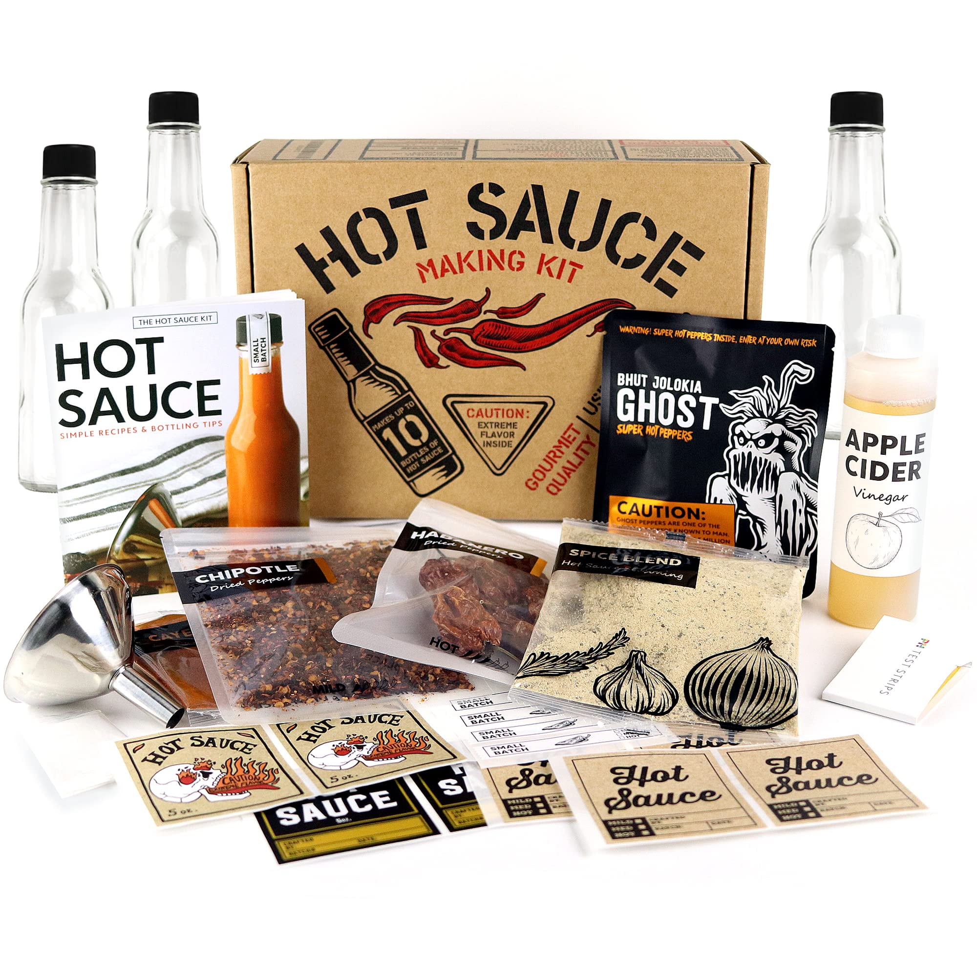 Deluxe Hot Sauce Making DEF29 Kit, Ghost Pepper Edition, Gourmet Spice ...