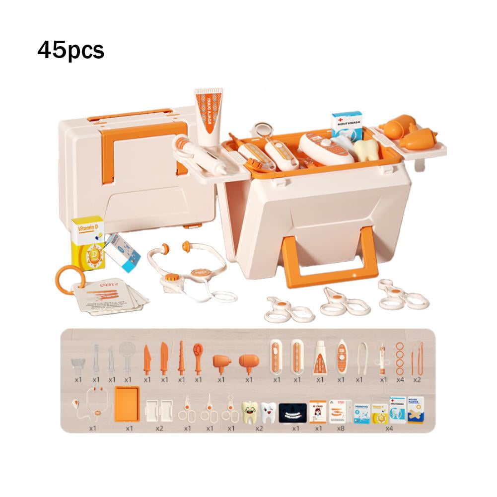 Deluxe Kids Doctor Play Set with Functional Stethoscope 45pcs Pretend ...