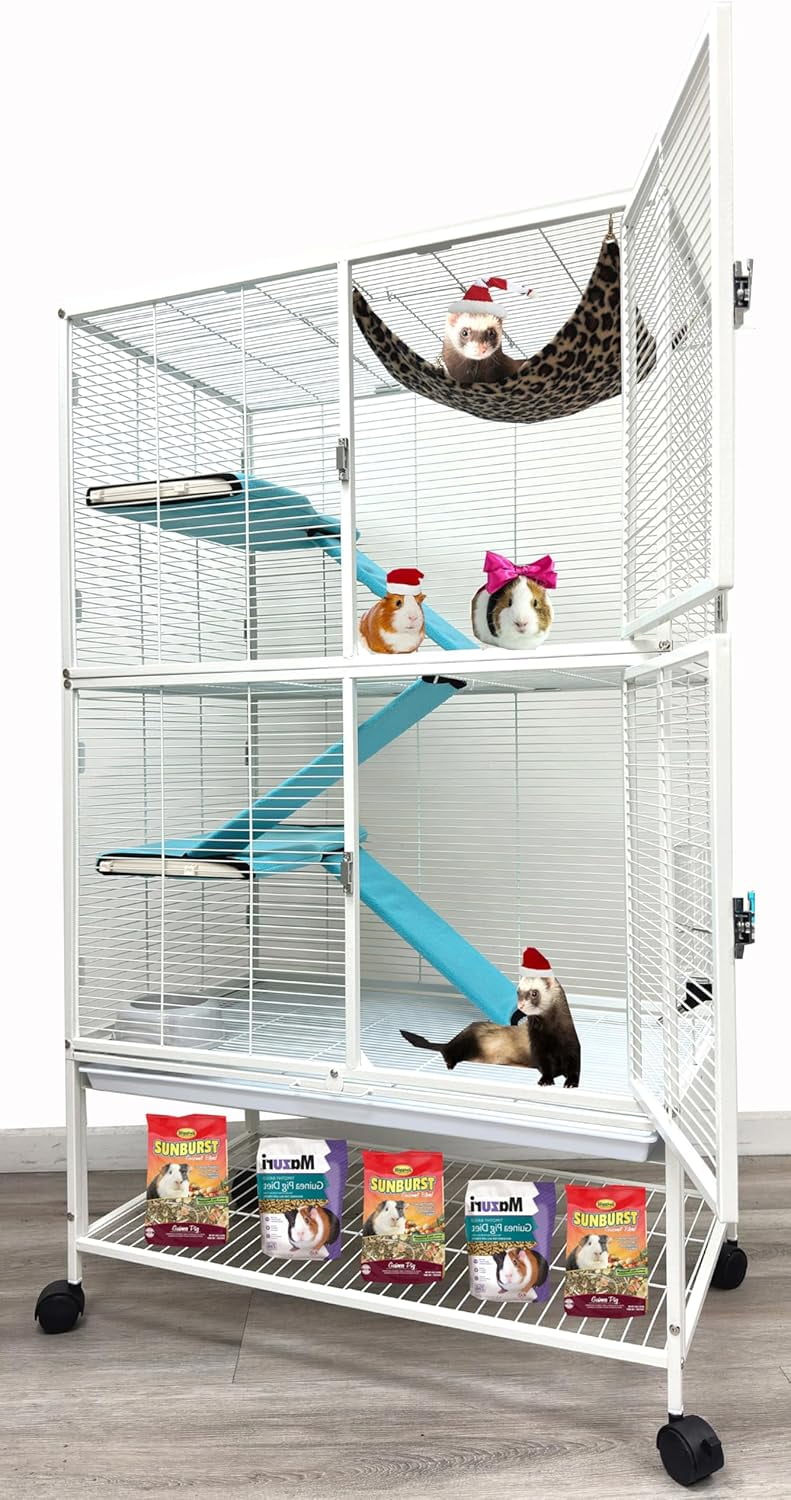 Deluxe Large Double Unit Two Story 4-Level Durable Front Doors Chew ...