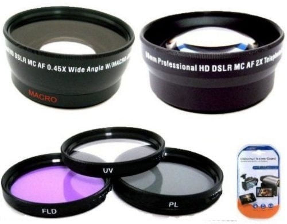Deluxe Lens Kit For Canon Digital EOS Rebel SL1, T1i, T2i, T3, T3i, T4i, T5, T5i EOS60D, EOS70D ...