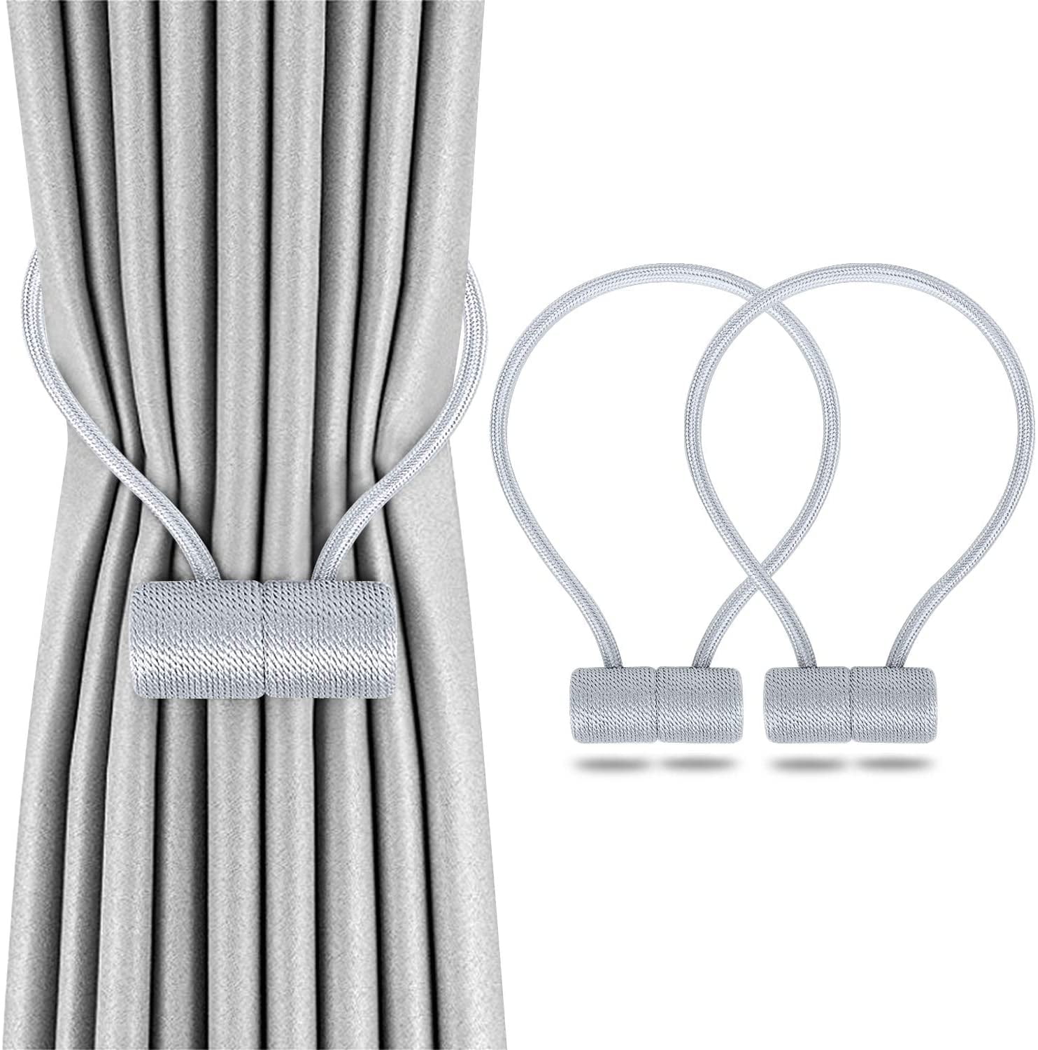 Deluxe Magnetic Curtain Tiebacks with Unique Wooden Balls, 2 pcs ...