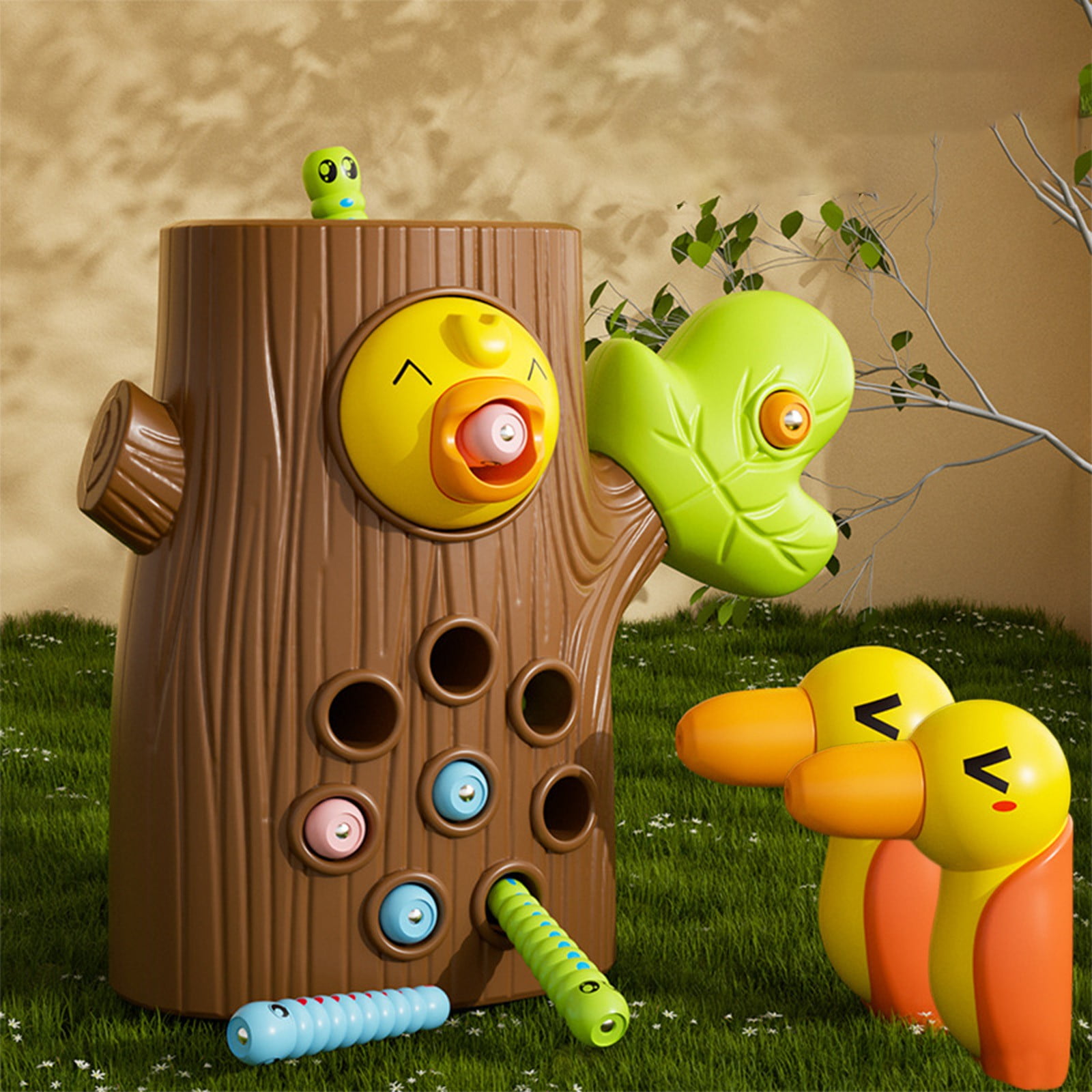 Deluxe Magnetic Woodpecker Activity Set Strong Magnet Birds Worm ...
