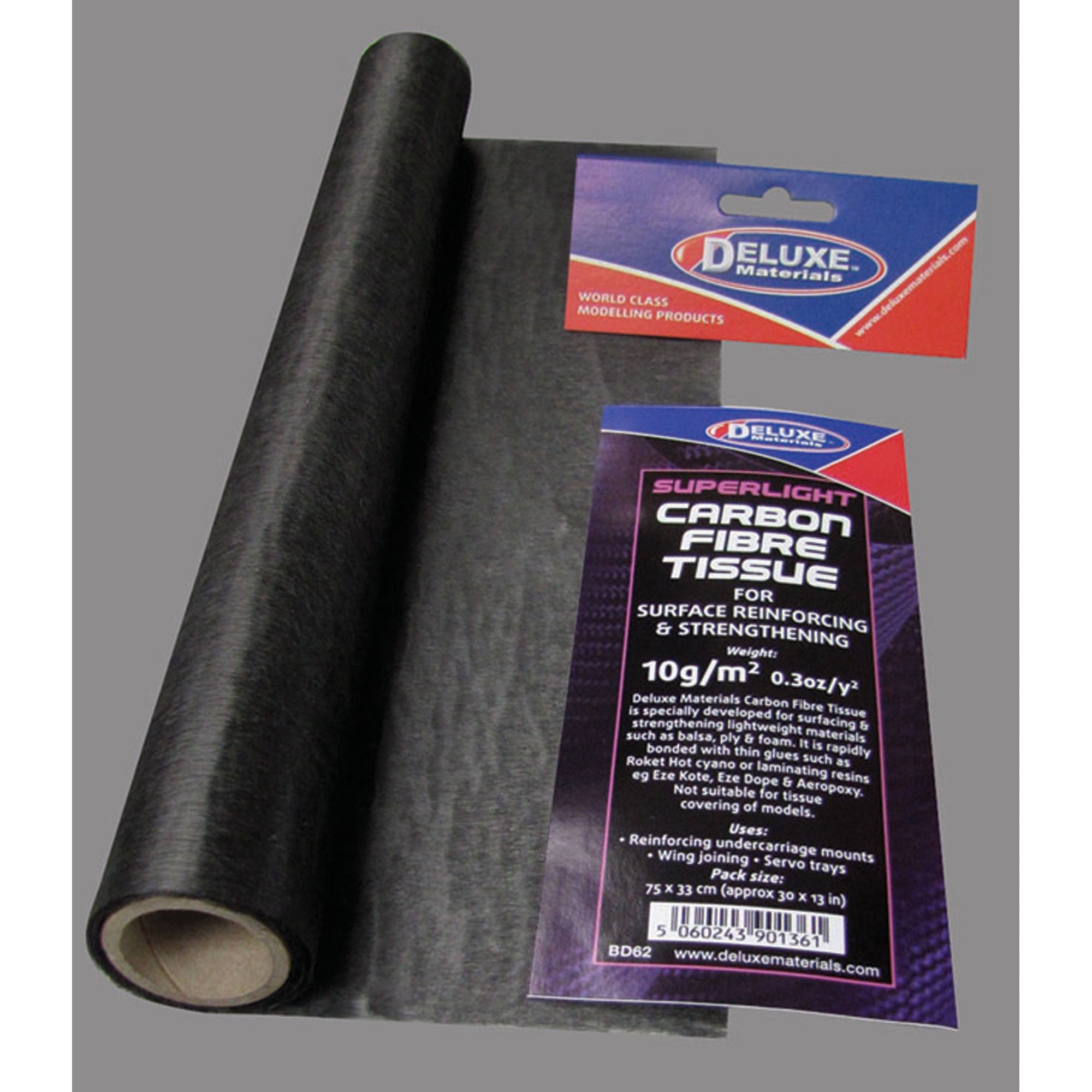Deluxe Materials Lightweight Carbon Tissue DLMBD62 Misc. Adhesives ...