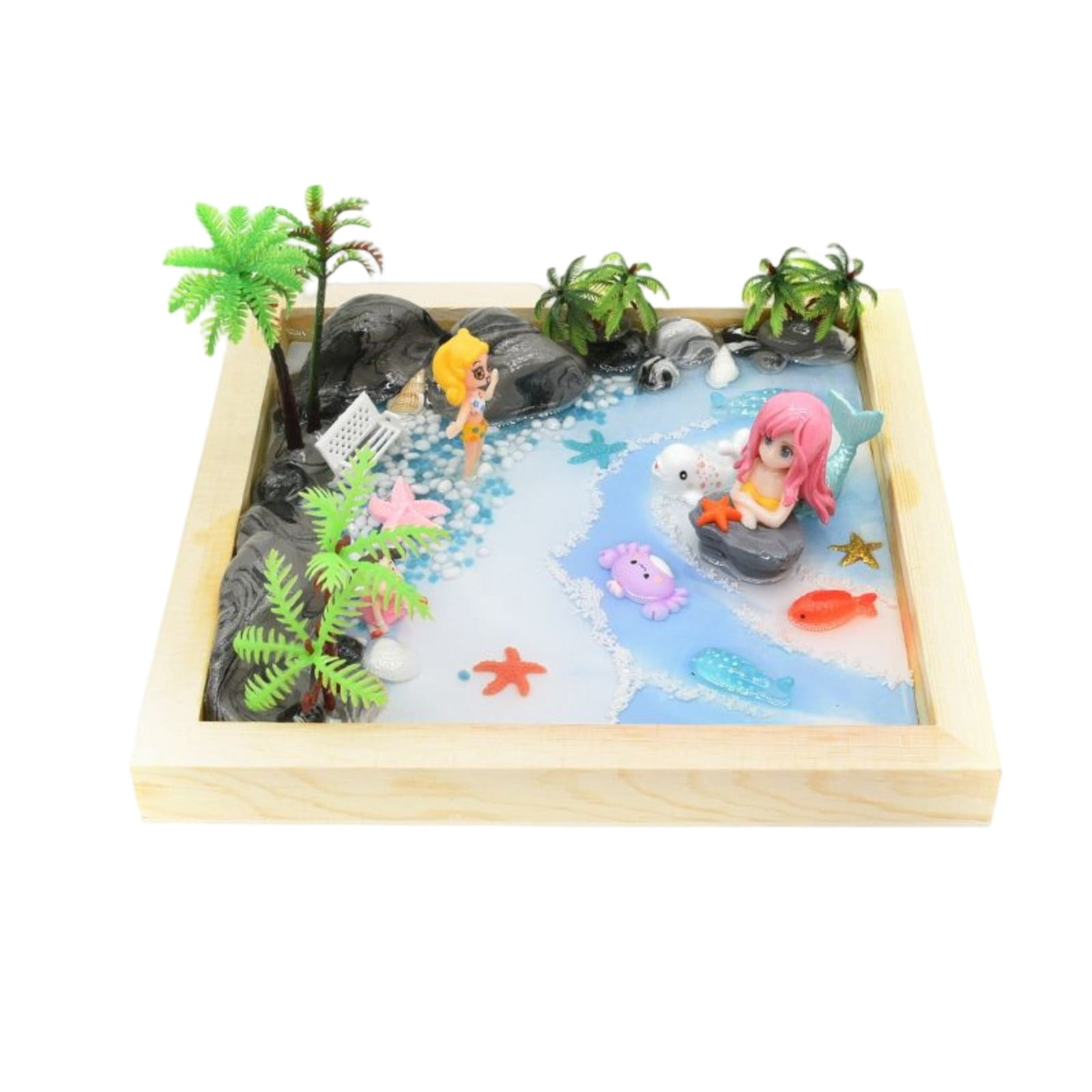 Deluxe Mermaid Beach Miniature Sandbox Kit with Accessories Imaginative ...