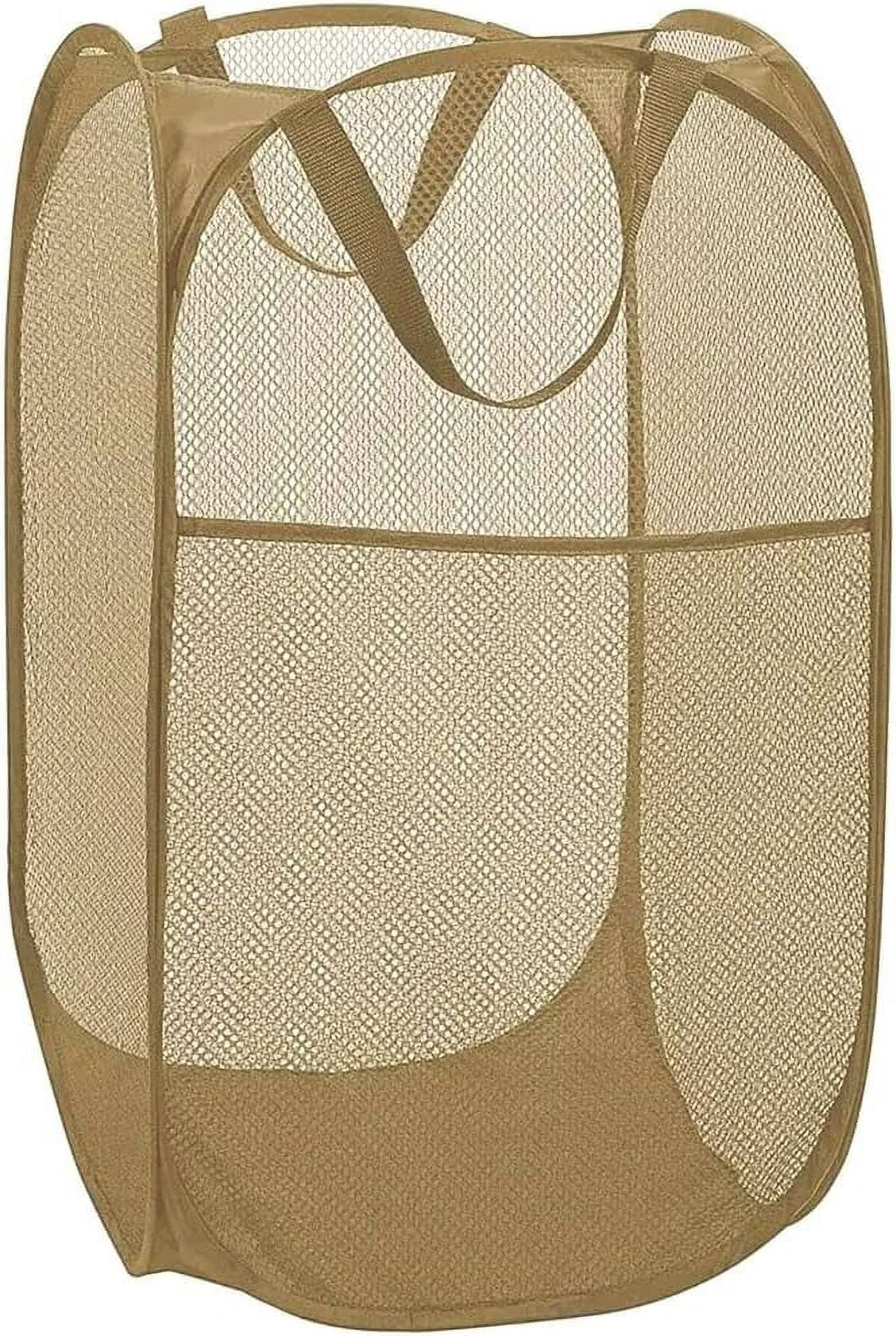 Deluxe Mesh Pop up Laundry Hamper Basket with Side Pocket for Laundry ...