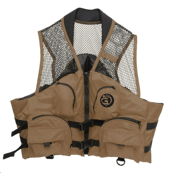Deluxe Mesh Top Fishing Vest, S/M, Bark - Walmart.com