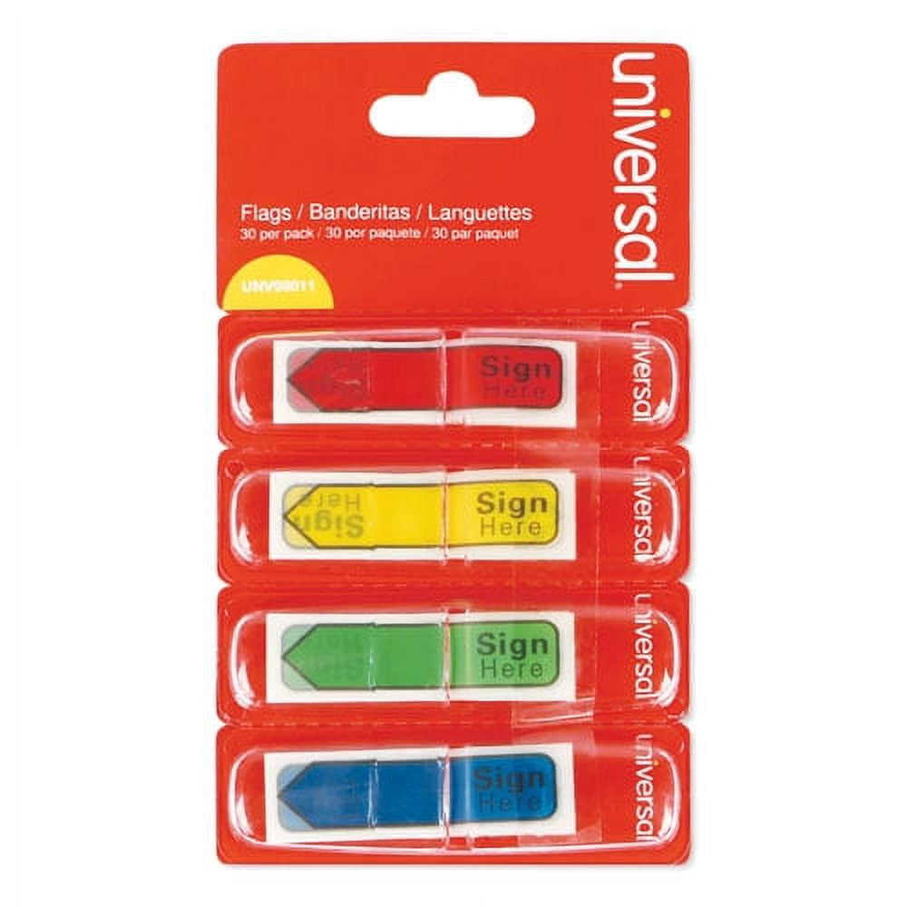 Deluxe Message Arrow Flags, "sign Here", Assorted Colors, 120/pack ...