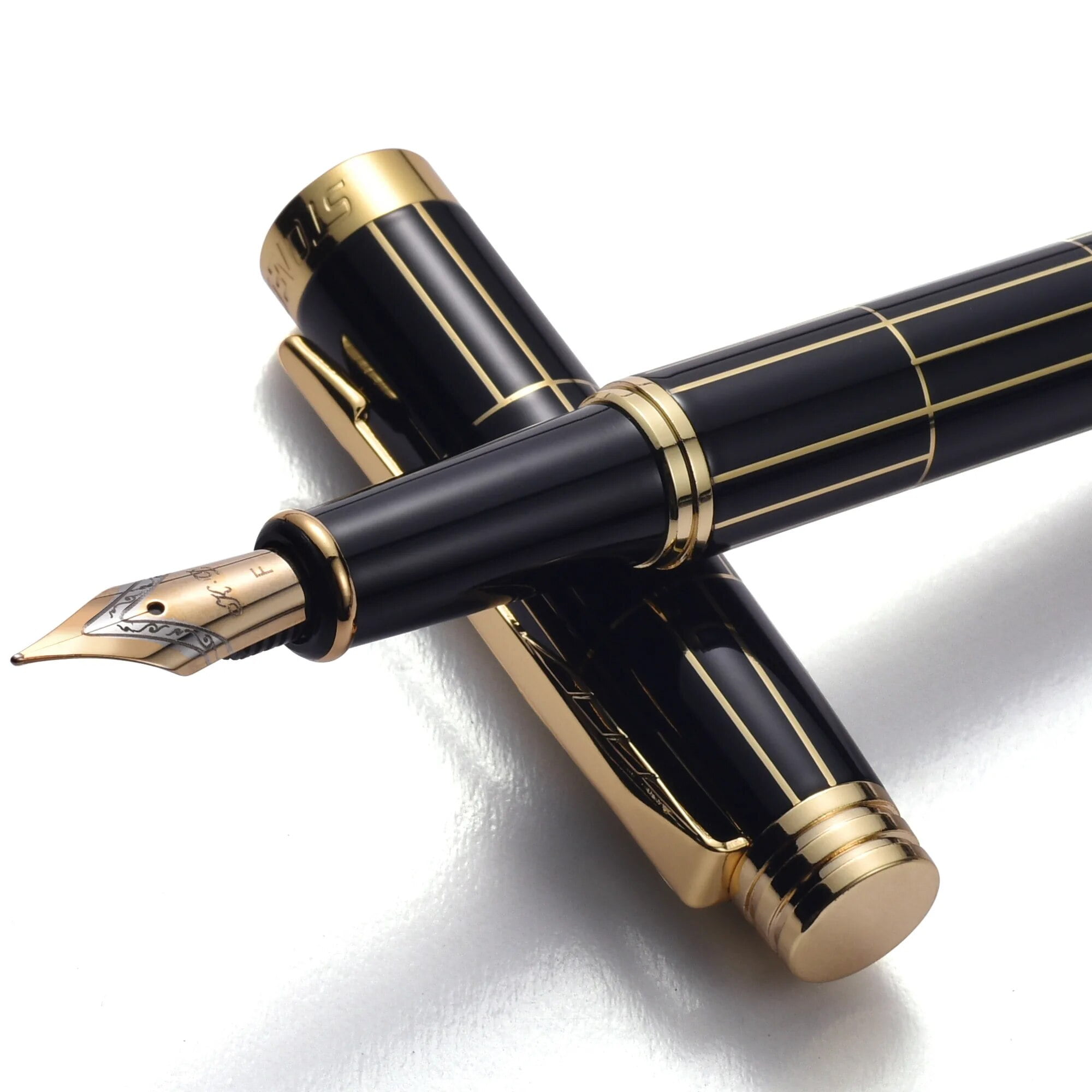 Deluxe Metal Fountain Pen without Ink Refill Convertible Calligraphy ...