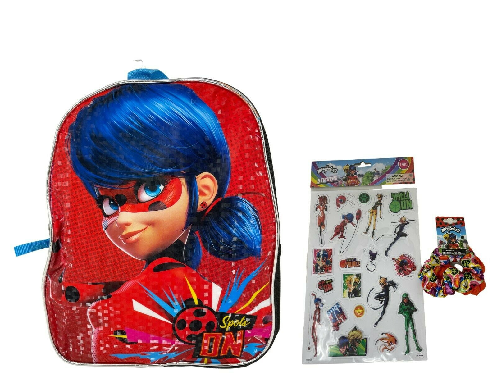Deluxe Miraculous Ladybug 11" Mini Backpack- Sticker & Hair Elastic ...