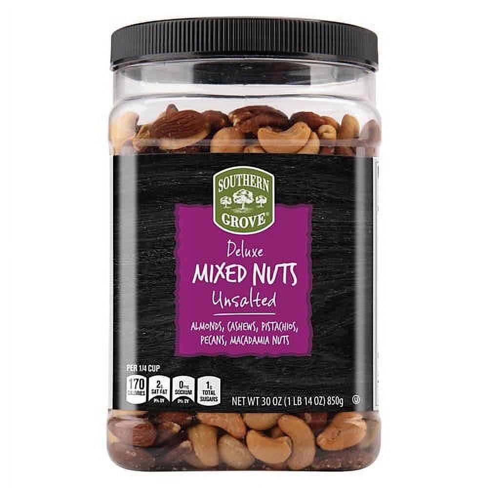 Southern Grove Deluxe Mixed Nuts, Unsalted, Cashews, Almonds, Pecans, 30 oz, Kosher - Walmart.com