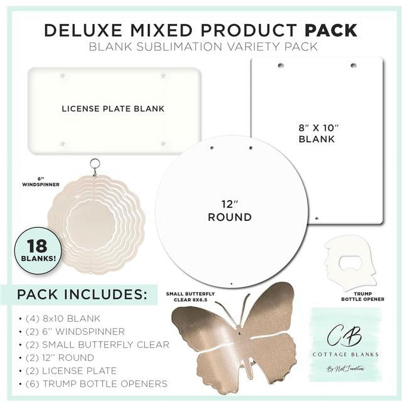 Deluxe Mixed Product Pack Sublimation Blanks - Walmart.com
