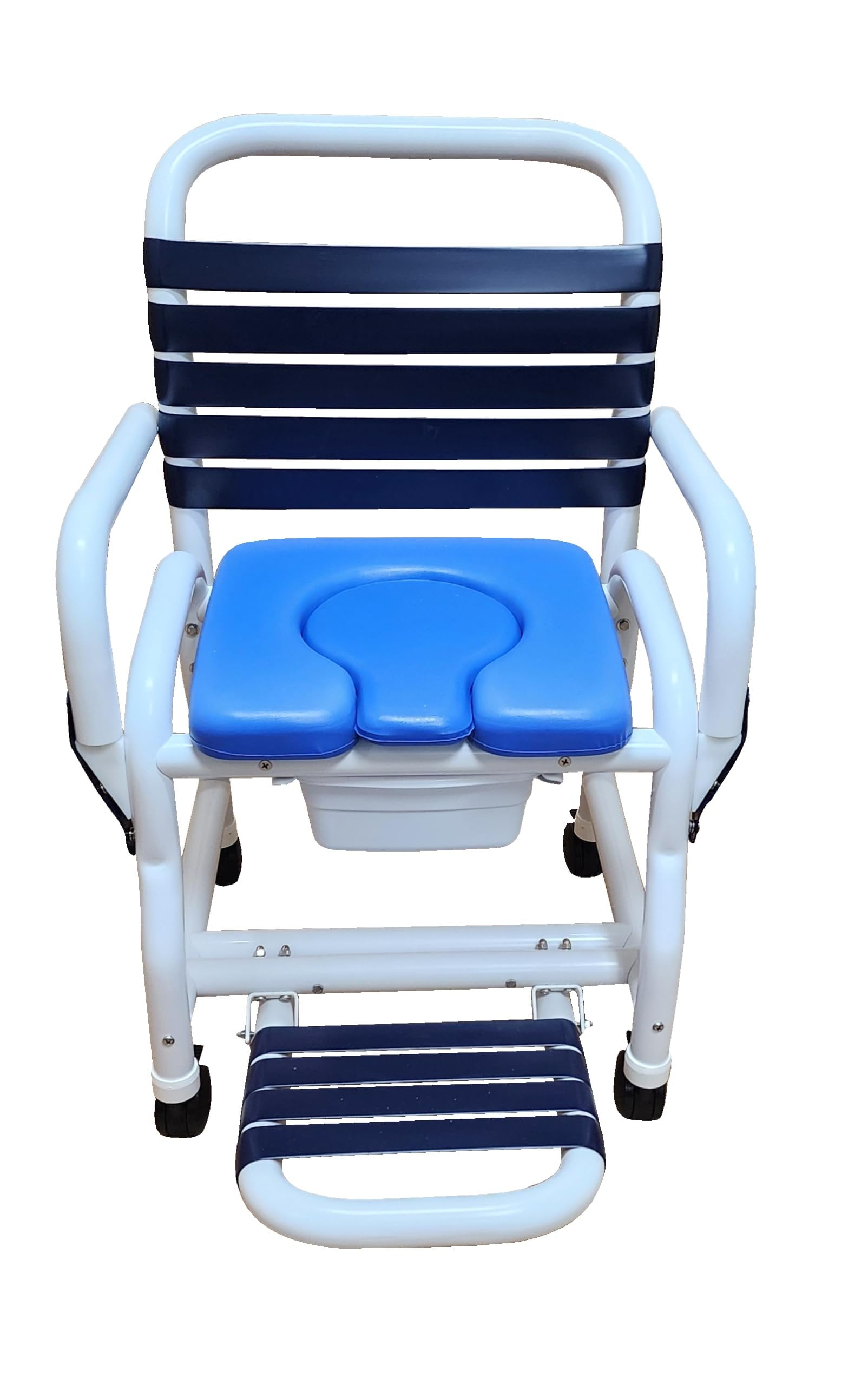 Deluxe New Era Patented Shower Commode Chair, 18" Int. Width, Open ...