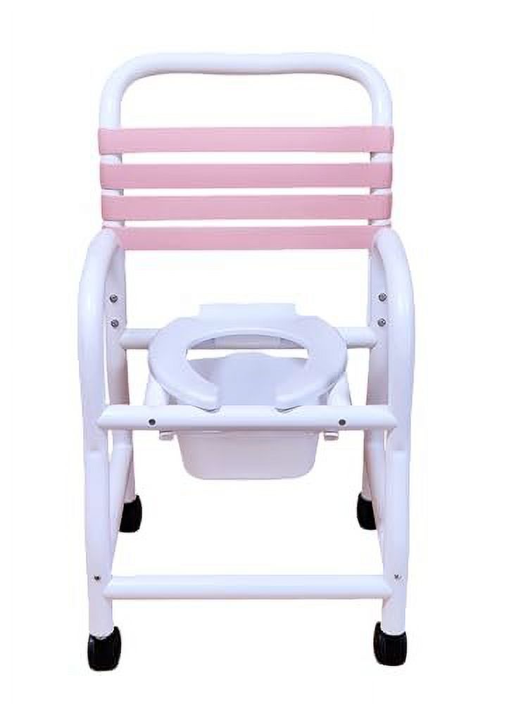 Deluxe New Era Patented Shower Commode Chair, Mauve Back, 18" Int ...