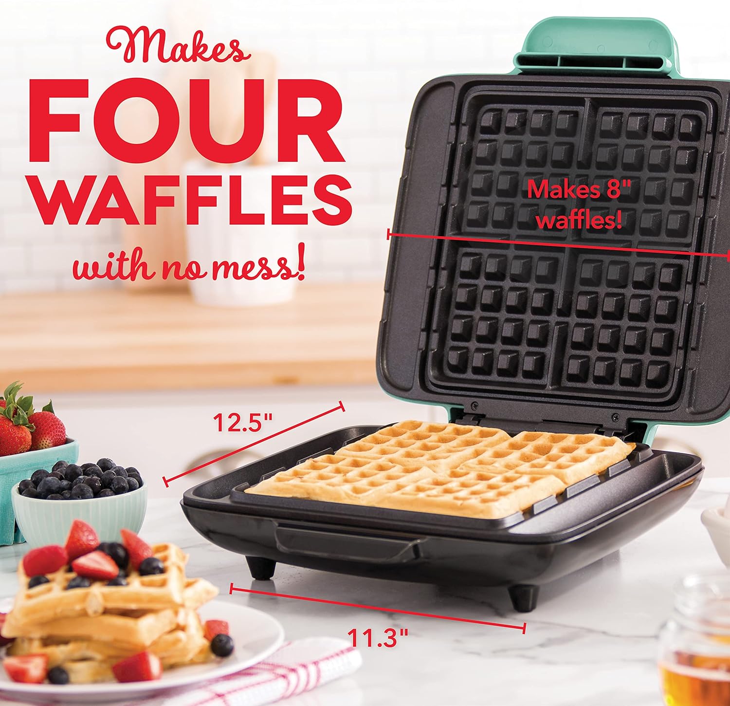 Deluxe No-Drip Waffle Iron Maker 1200W with Easy Clean & Maker for ...