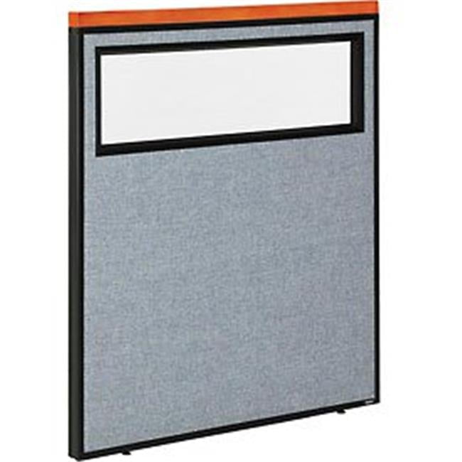 Deluxe Office Partition Panel with Partial Window - Blue - 36.25 x 43. ...