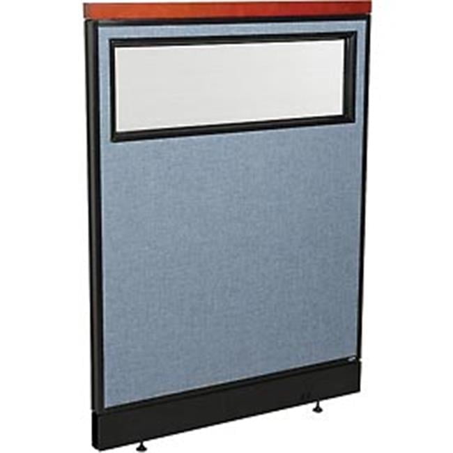 Deluxe Office Partition Panel with Partial Window & Pass-Thru Cable ...