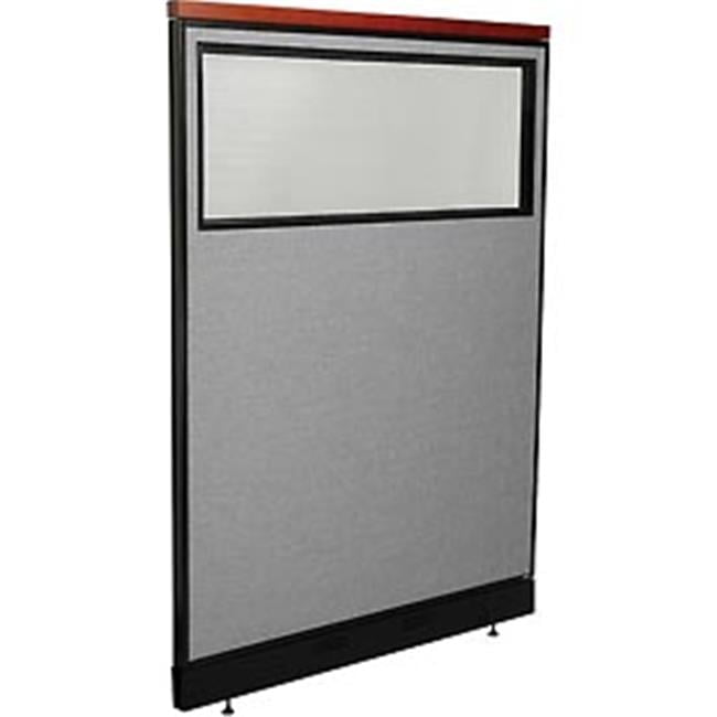 Deluxe Office Partition Panel with Partial Window & Pass-Thru Cable ...