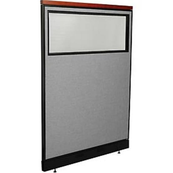 Deluxe Office Partition Panel with Partial Window & Pass-Thru Cable ...
