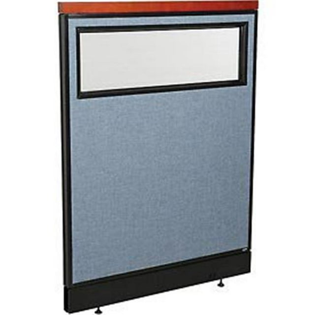 Deluxe Office Partition Panel with Partial Window & Raceway - Blue - 36 ...