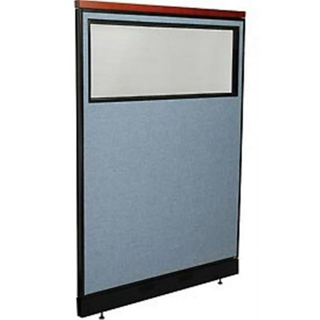 Deluxe Office Partition Panel with Partial Window & Raceway - Blue - 48 ...