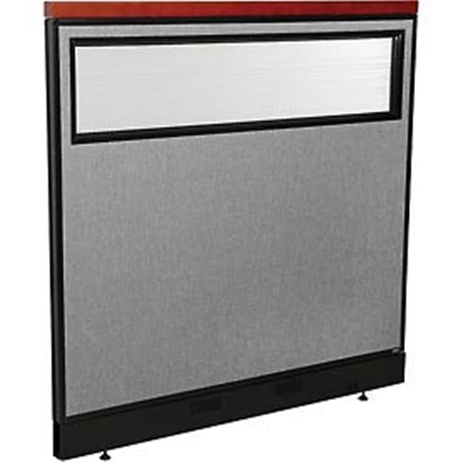 Deluxe Office Partition Panel with Partial Window & Raceway - Gray - 48 ...
