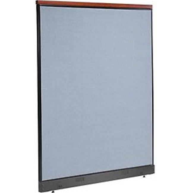 Deluxe Office Partition Panel with Pass Thru Cable - Blue - 60.25 x 77. ...