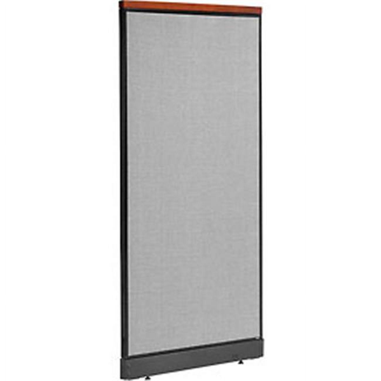 Deluxe Office Partition Panel with Pass Thru Cable - Gray - 36.25 x 77. ...
