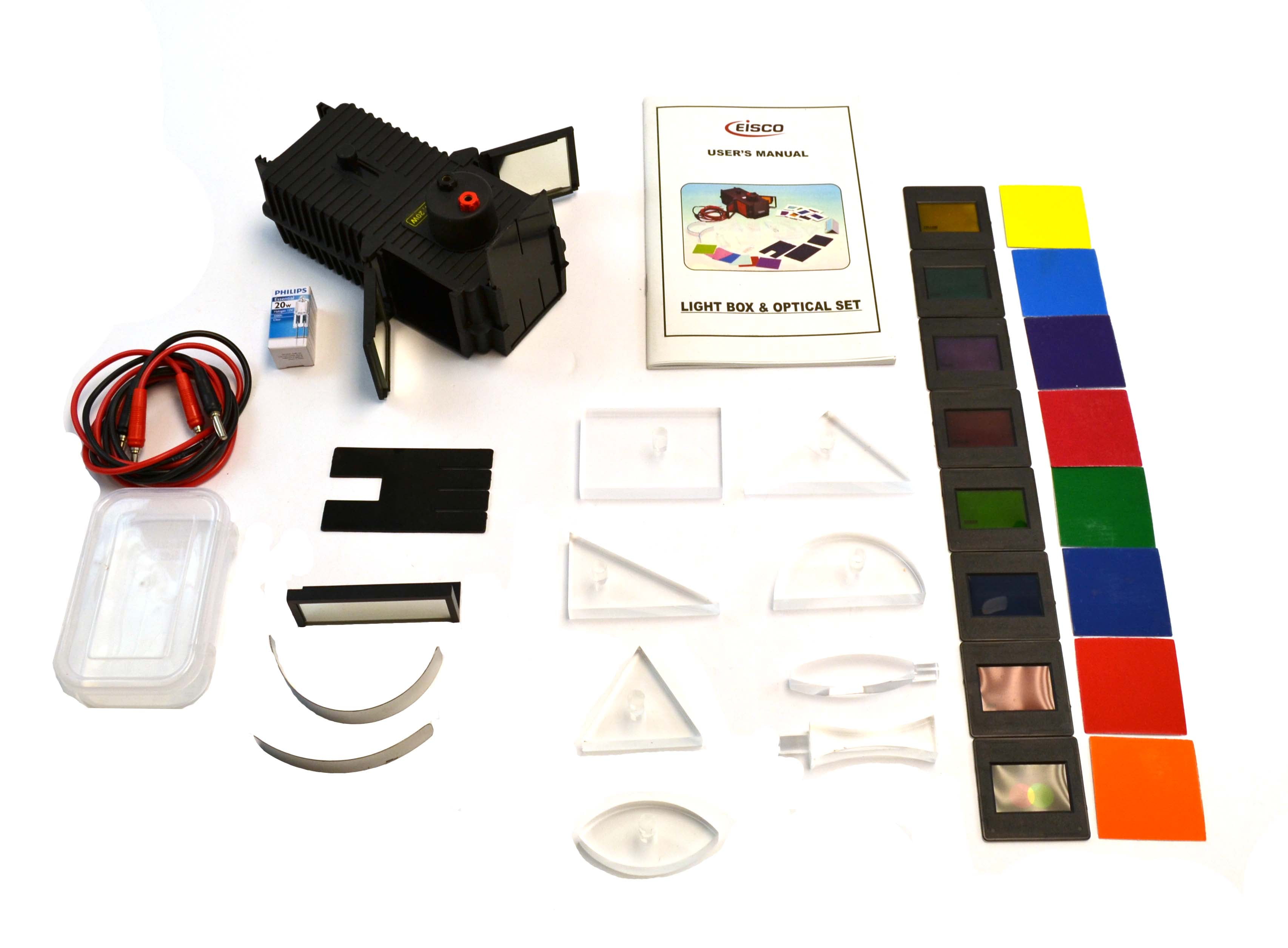 Deluxe Optics Kit - Mirrored Light/Ray Box & 29 Optical Components ...