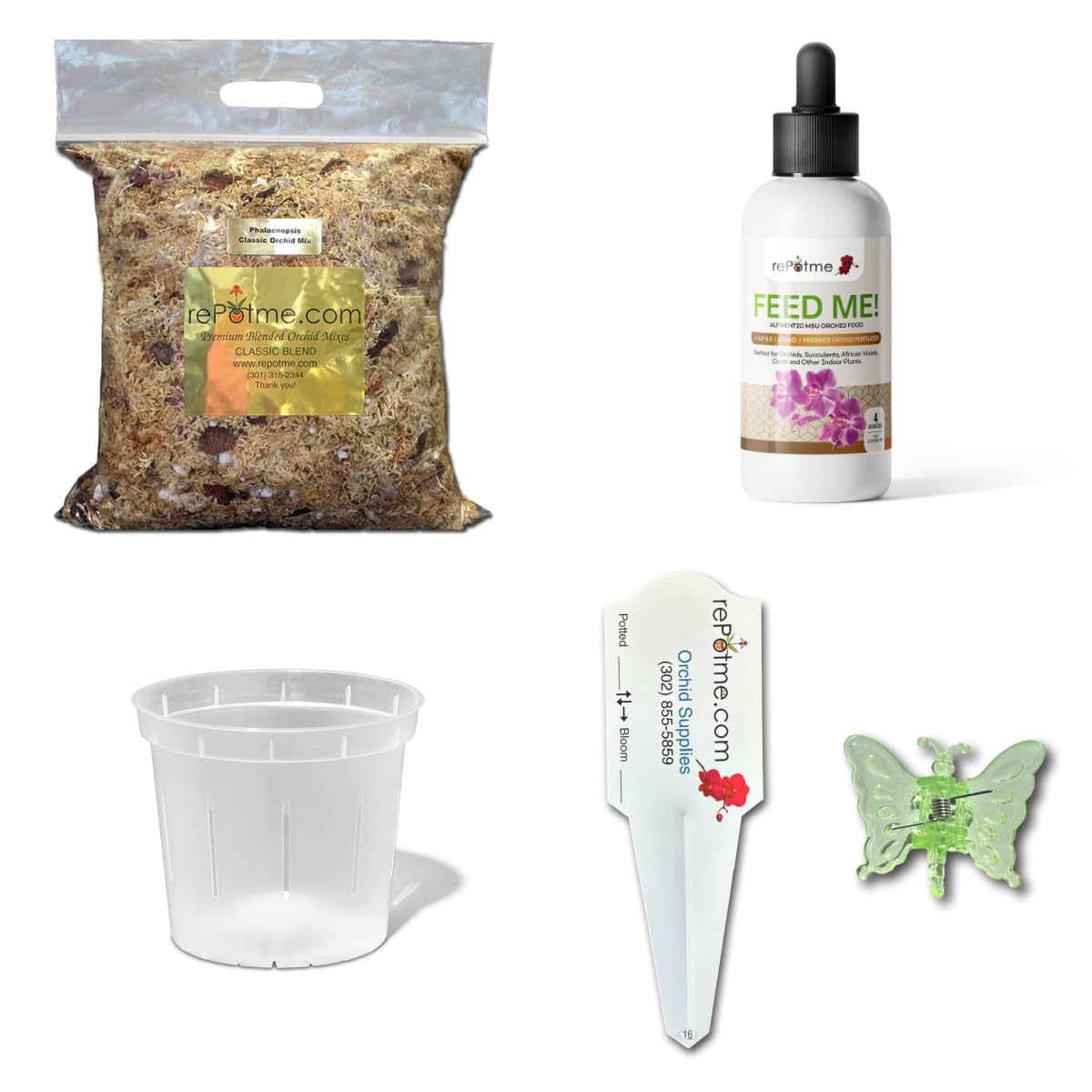 Deluxe Orchid Starter Kit - Orchid Moss - (includes Phalaenopsis Gold ...