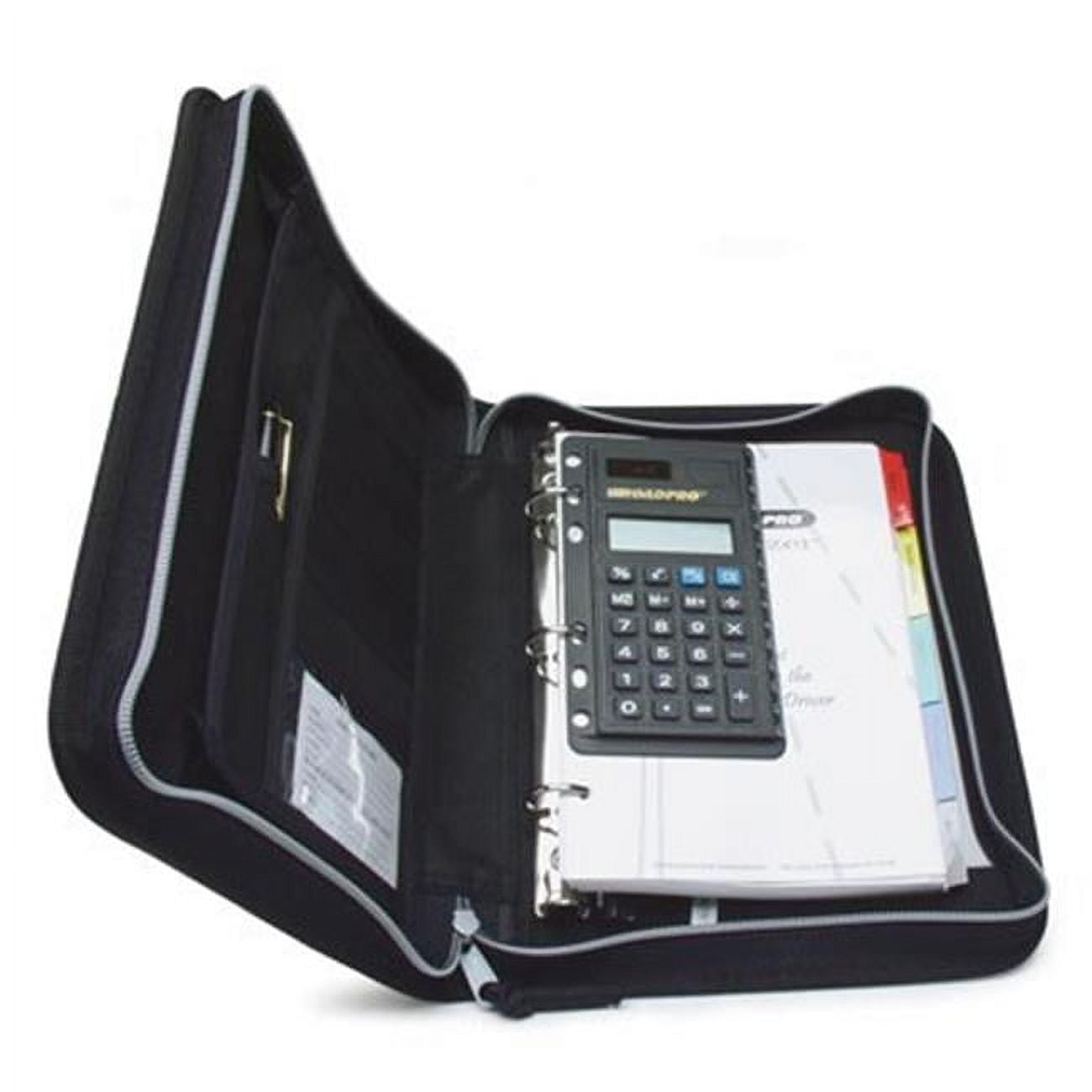 Deluxe Organizer with Log Book Holder & Slide Rule - Black Zippered 8 ...