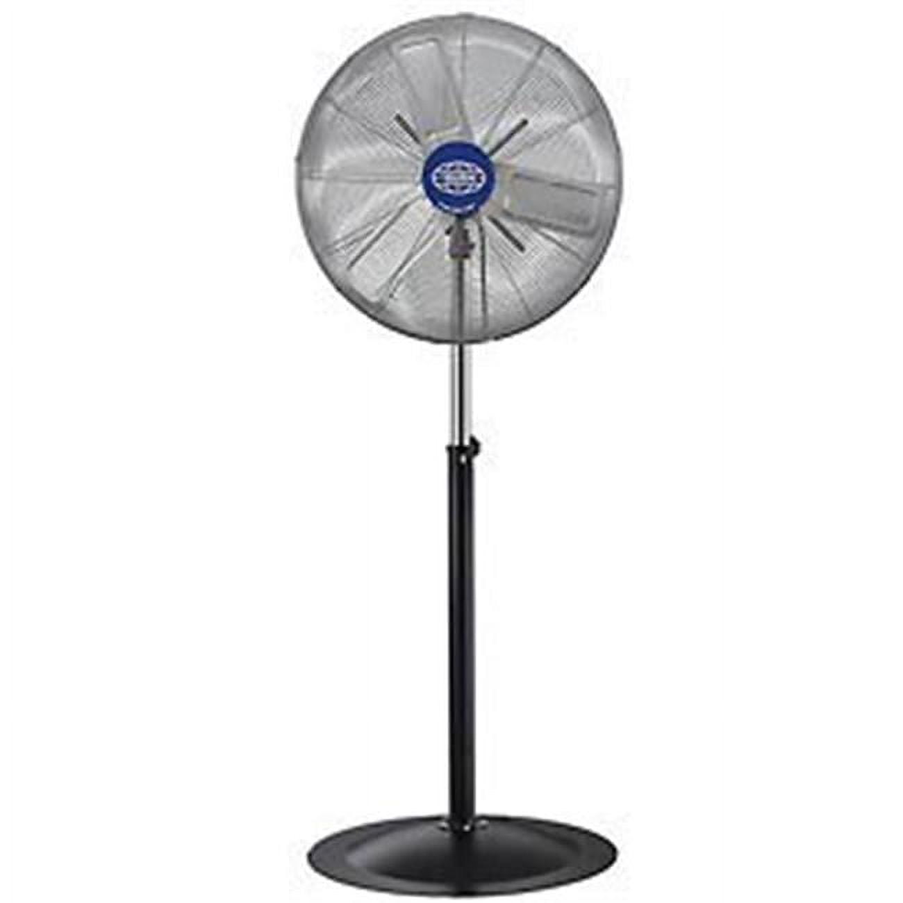 Deluxe Oscillating Pedestal Fan 24 in. Dia. - 0.5 HP - Black & Silver ...