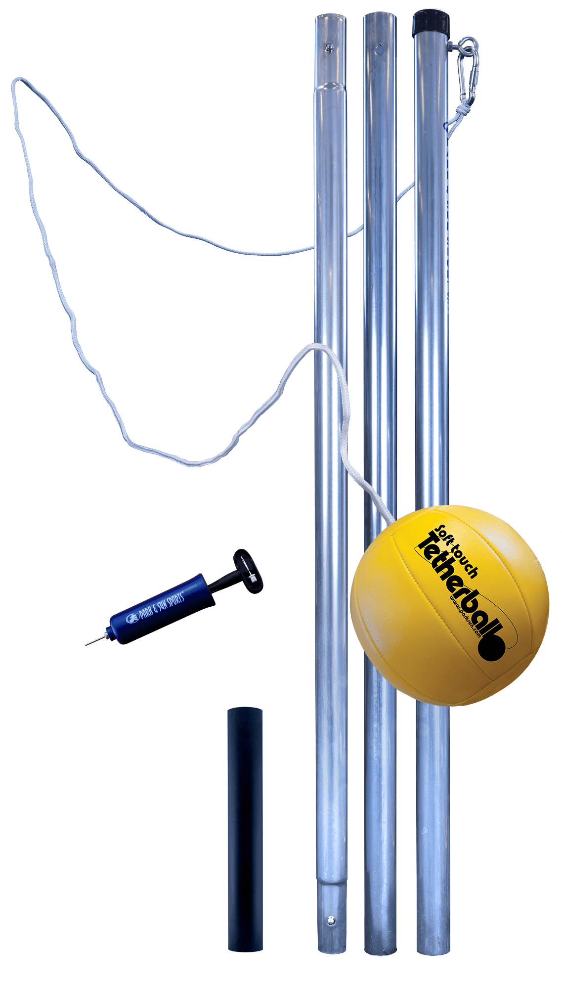 Deluxe Permanent Outdoor Tetherball Set with 3-piece Pole - Park & Sun ...