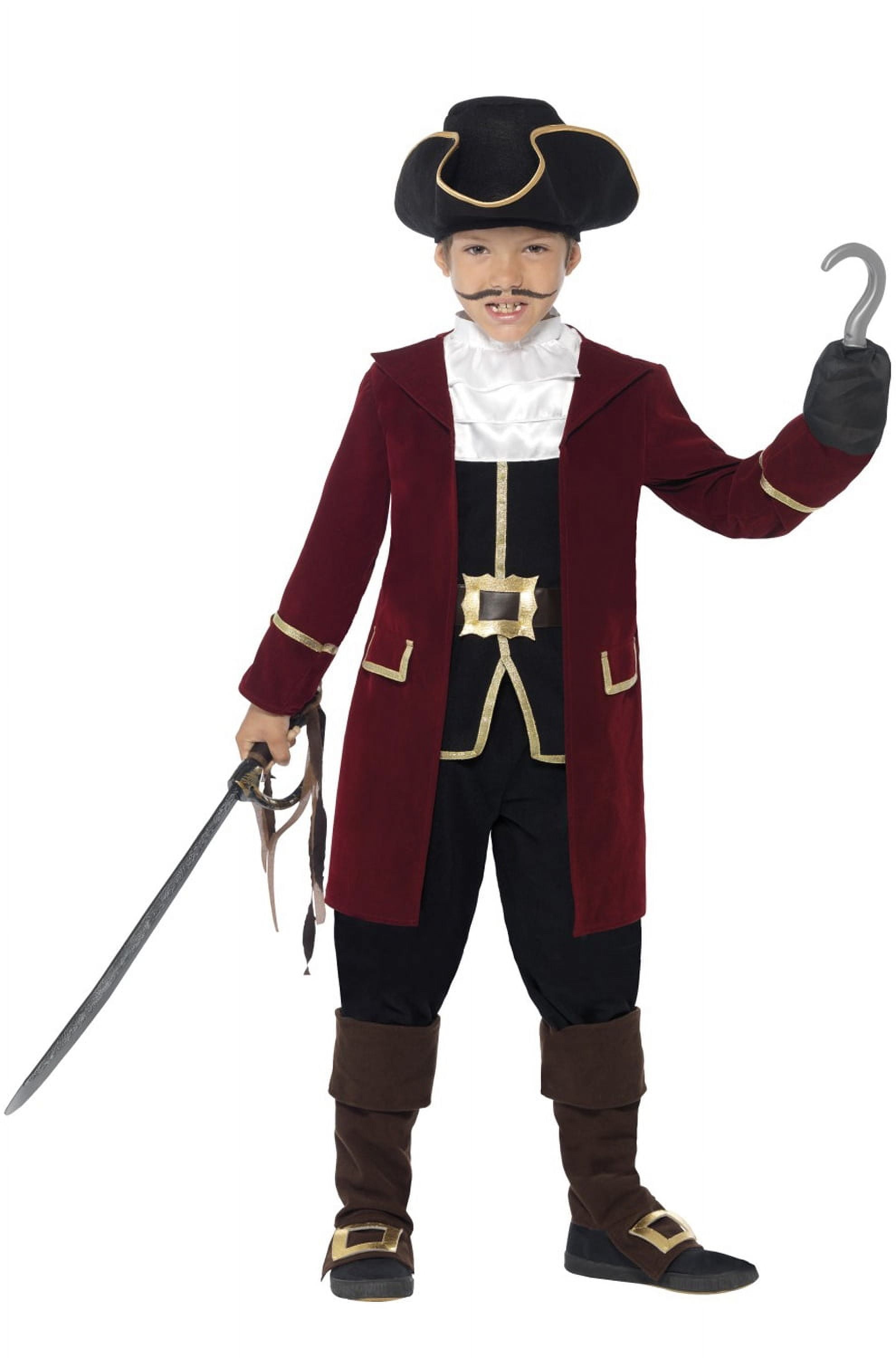 Smiffys Fancy Dress Deluxe Pirate Captain Hook Child Costume for ...