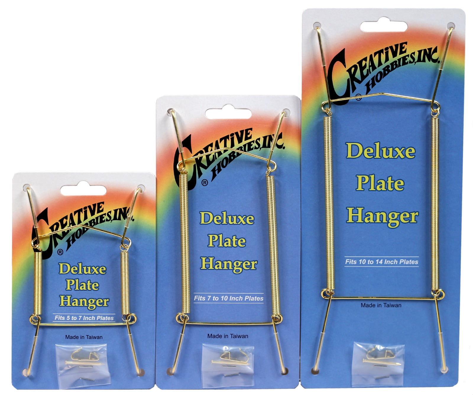 Creative Hobbies Deluxe Plate Display Hangers, 3 Sizes, Gold Wire, 5-14 ...