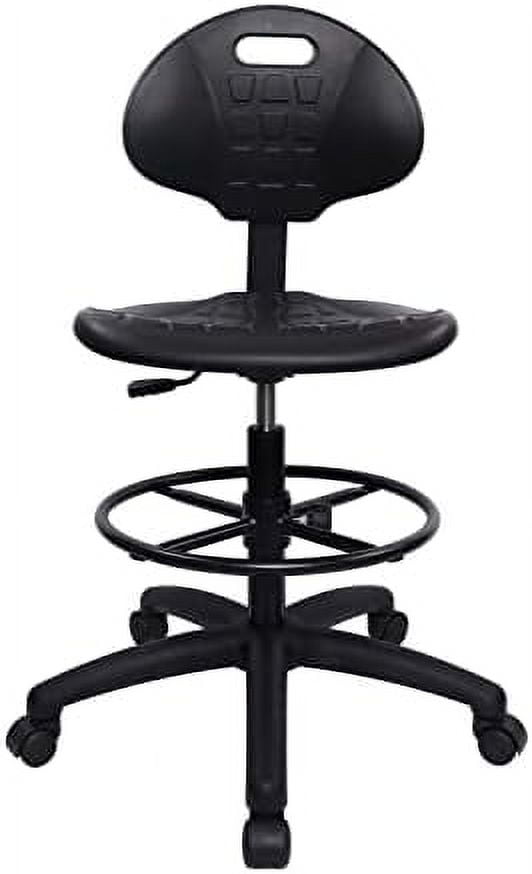 Deluxe Polyurethane Drafting Lab Stool Chair, 18" Adjustable Footring ...