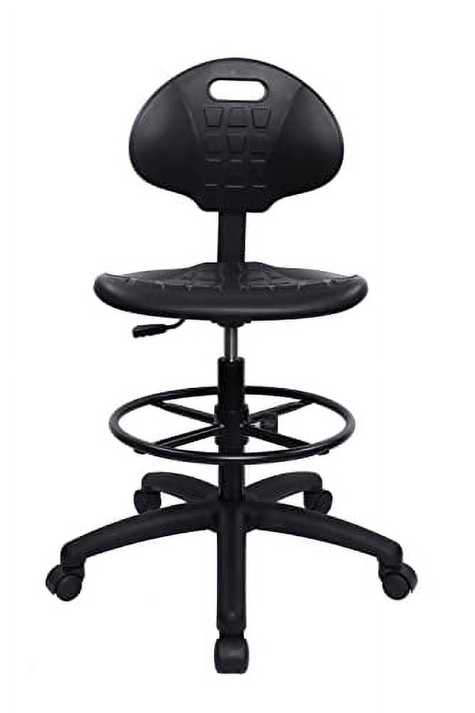 Deluxe Polyurethane Drafting Lab Stool Chair, 18" Adjustable Footring ...