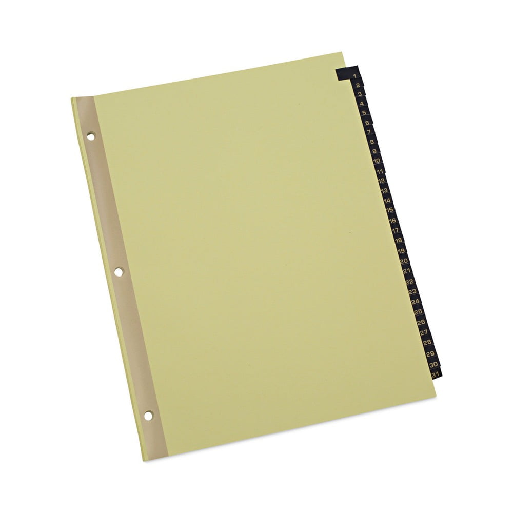 UNIVERSAL Leather-Look Mylar Tab Dividers 31 Numbered Tabs Letter Black ...