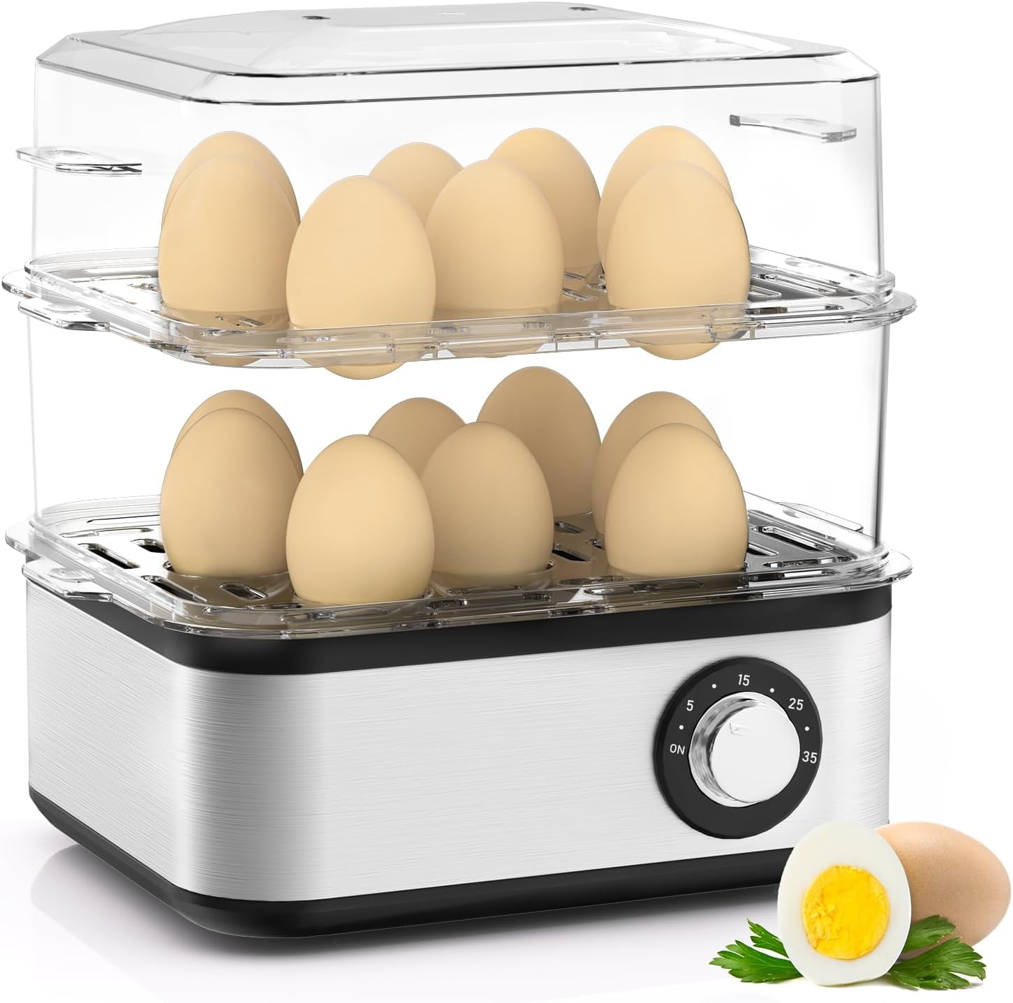 Deluxe Rapid Egg Cooker, 14 Egg Capacity Electric Egg Cooker for Hard ...