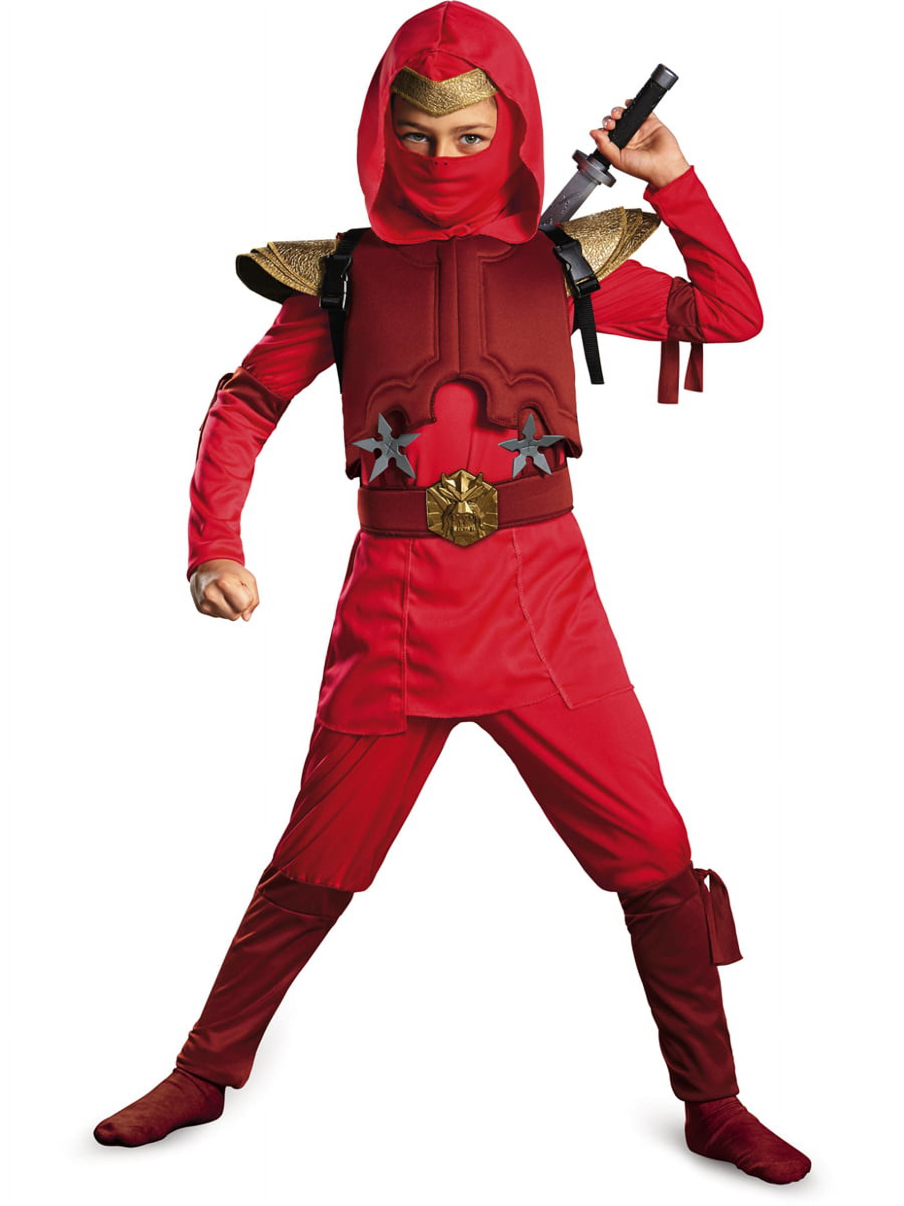 Disguise Shadow Ninja Red Fire Ninja Deluxe Boys Costume - Walmart.com