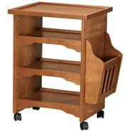 Mahogany Deluxe Rolling Multipurpose Table with Mobile Storage and ...