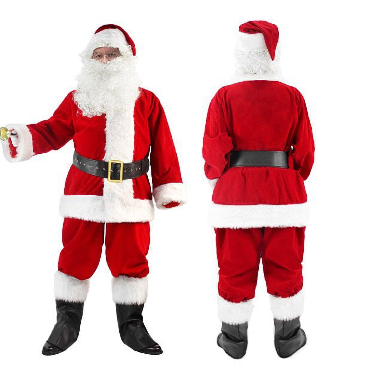 Deluxe Santa Claus Suit for Men - BIG CLAUSE 3XL Coat, 11pcs Christmas ...