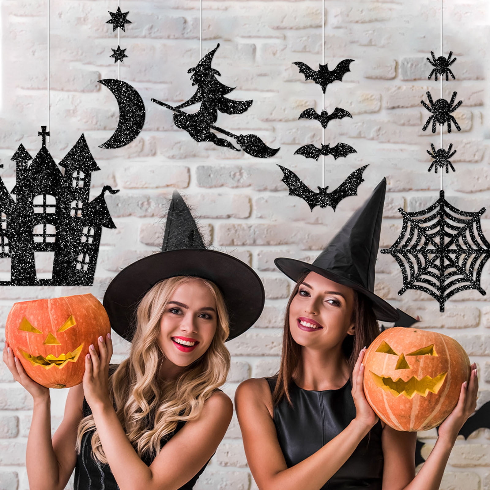 Deluxe Scary Castle Hanging Decor with Glow-in-the-Dark Details ...