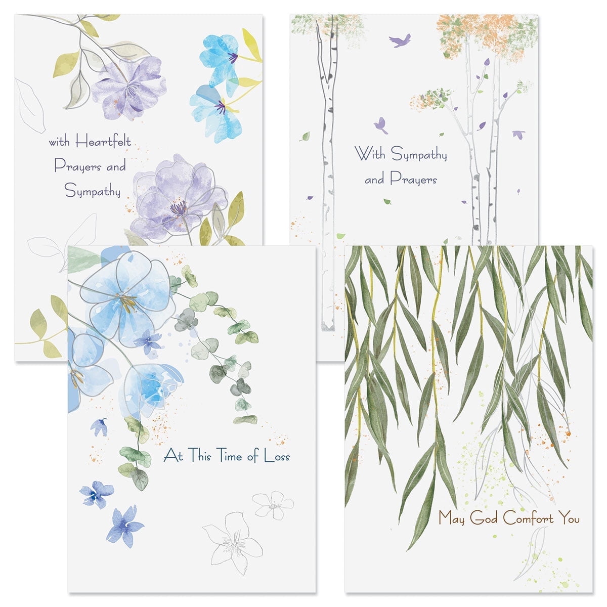 Current Deluxe Faith Sketch Sympathy Greeting Cards - Set of 8, 5" x 7 ...