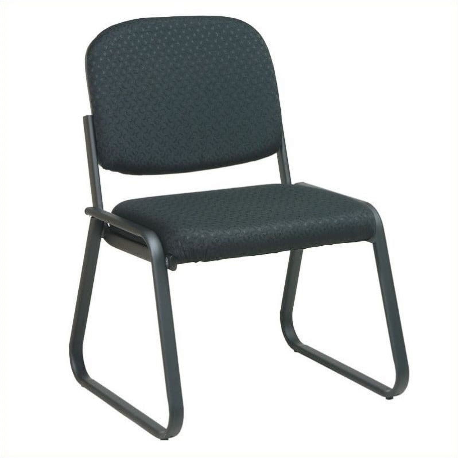 Deluxe Sled Base Armless Chair with Designer Black Plastic Shell ...