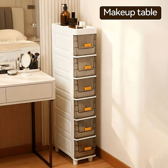 Deluxe Slim Storage Cabinet with Drawers - Waterproof PP Material ...
