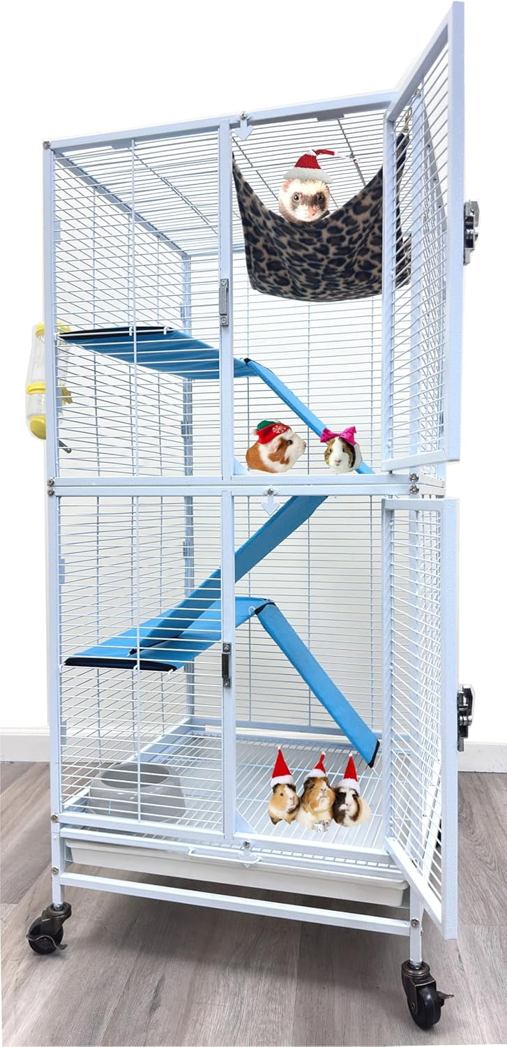 Deluxe Small Animal Critter Home Cage with Bar Spacing for Ferret ...