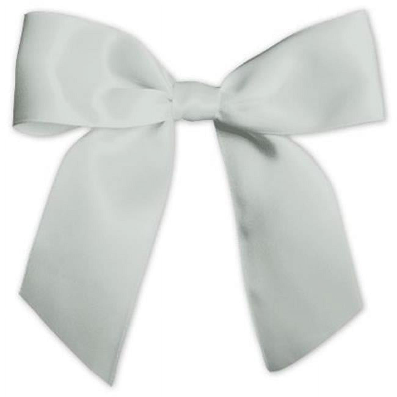 Deluxe Small Business Sales BOW261-40 3 in. Pre-Tied Satin Bows, Silver ...