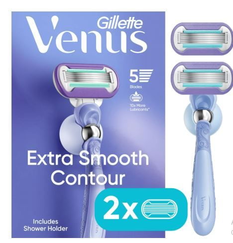 Deluxe Smooth Swirl Razor for Women, 5 blades, Manual Razor, Handle + 2 ...